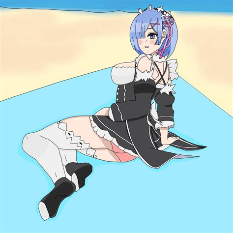 Rem Fan Art With Background By Nctrobin On Deviantart