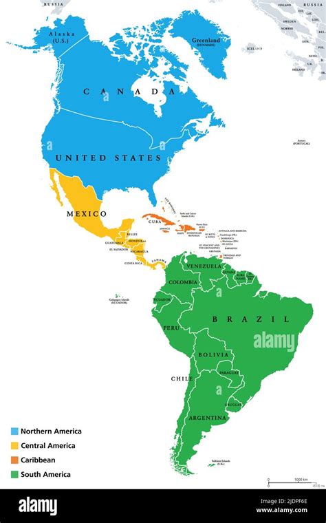Blank Political Map Of North And South America United States South