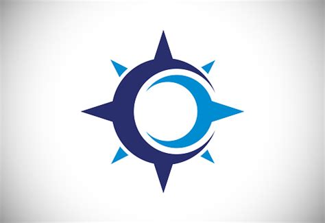 크리에이 티브 나침반 개념 로고 디자인 서식 파일입니다 나침반 로고 기호 및 기호입니다 해안 로고 나침반 아이콘 나침반에 대한
