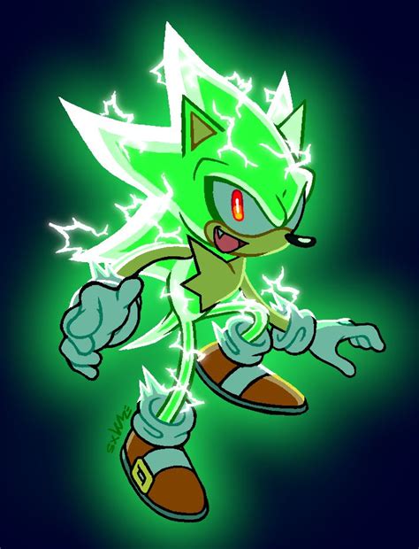 An Image Of A Green Sonic The Hedge Character With Glowing Lights On