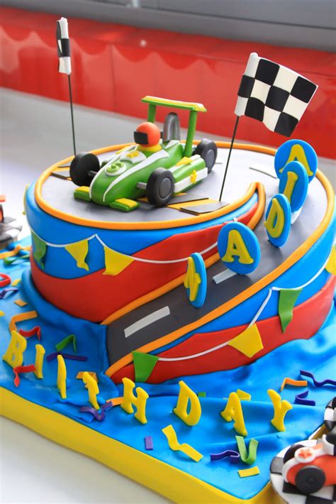 Celebrate With Cake Race Car Cake And Cupcakes