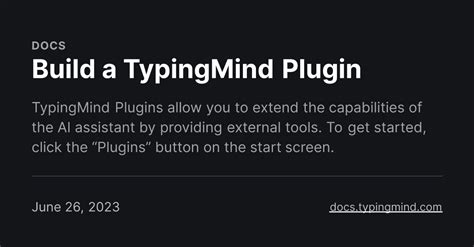 build a typingmind plugin