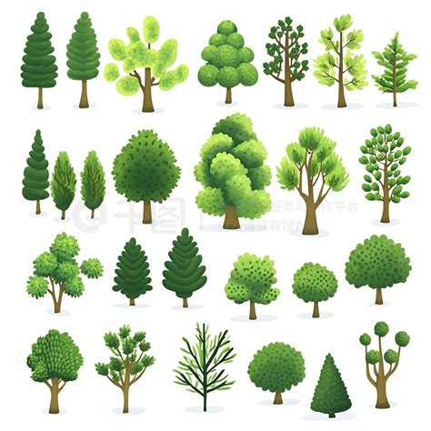 插画素材ai数字艺术 Tree卡通风绿树林插画素材 Ai平面元素免费下载 Png格式 4096像素 编号71589347 千图网