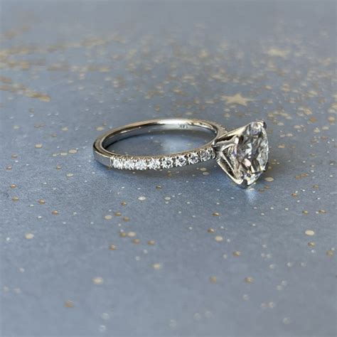 250 Carat French Pave Cut Moissanite Engagement Ring