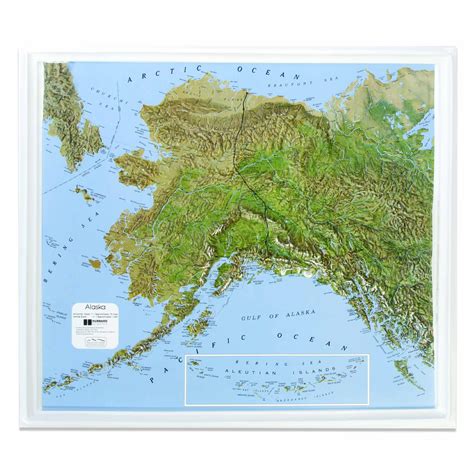 Alaska Raised Relief Map 3d Terrain By Hubbard Map Shop