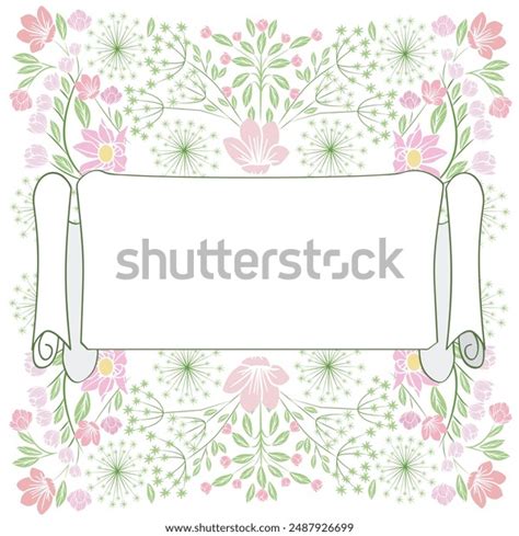 Flowers Border Frame Text Box Stock Illustration Shutterstock