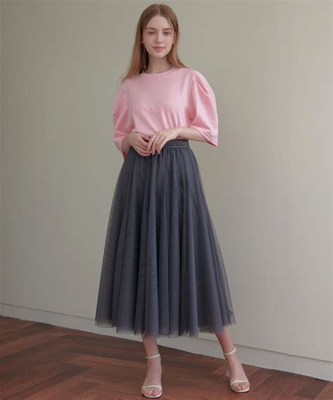 포스티 4컬러 롱 플레어 샤 스커트