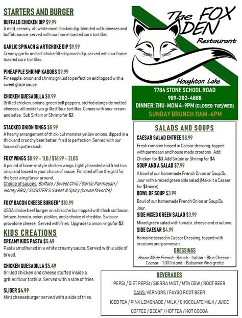 Check Out Our New Summer Menu The Fox Den Restaurant Facebook