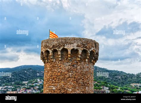 Mittelalterliche Turm Der Alten Festung Burg Von Tossa De Mar An Der