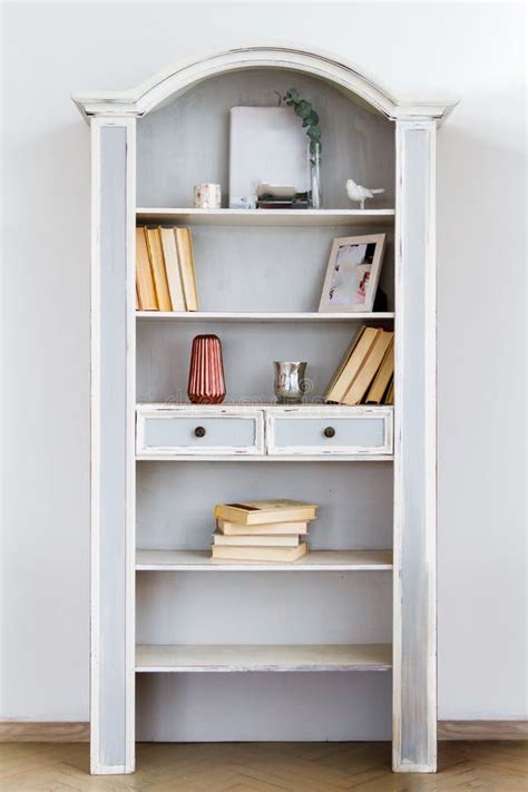 Vintage Bookcase Cupboard Or Buffet In The Living Room Stock Image