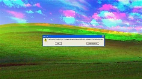 An Image Of The Windows Xp Vista Screen With Clouds And Grass In The