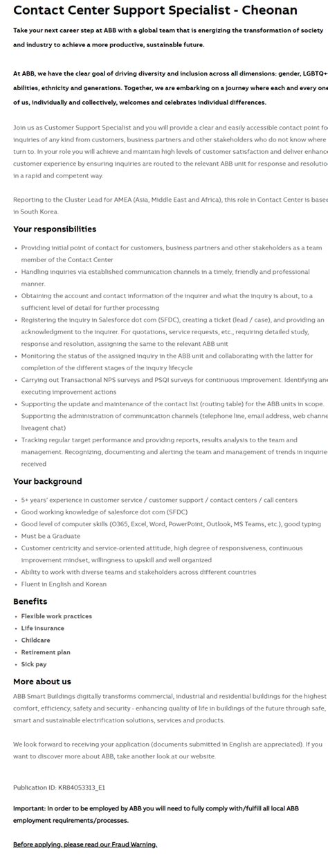 Abb코리아 Sales And Marketingengineerfinance 부문 채용 공모전 대외활동 링커리어