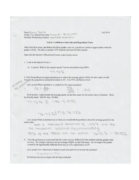 Lab 6 Lab Assignment STAT 202 Studocu