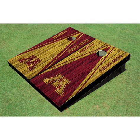 University Of Minnesota Alternating Wood Look Triangle Cornhole Boards