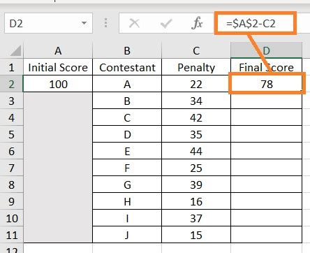Subtract Multiple Cells From One Cell In Excel Quick Easy