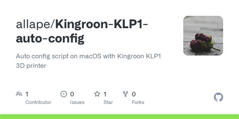 GitHub Allape Kingroon KLP Auto Config Auto Config Script On MacOS With Kingroon KLP D Printer