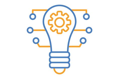 Innovation Blue And Orange Line Icon Graphic By Maan Icons · Creative Fabrica