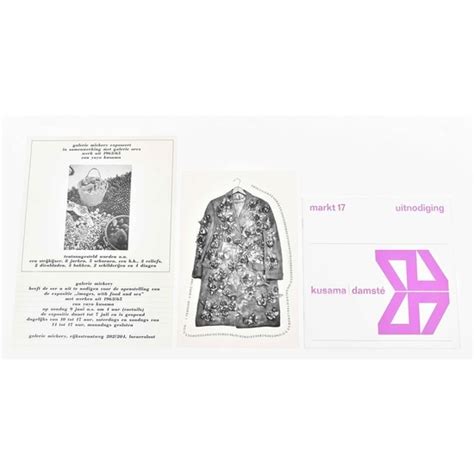 [1960s] Yayoi Kusama Three Rare Invitation Cards 1 Obsession Sex Obsession Food Obsession