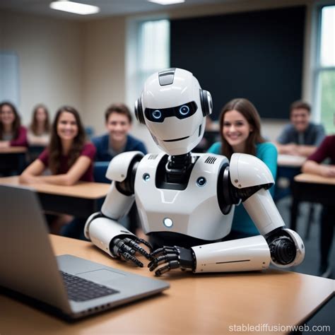 Attentive Robot In Journalism Class Stable Diffusion Online
