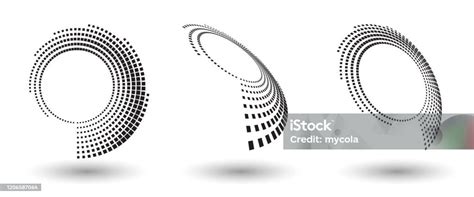하프 톤 모양 추상 도트 로고 엠블럼 또는 모든 프로젝트에 대한 디자인 요소 둥근 아이콘 또는 백그루드 0명에 대한 스톡 벡터 아트 및 기타 이미지 Istock