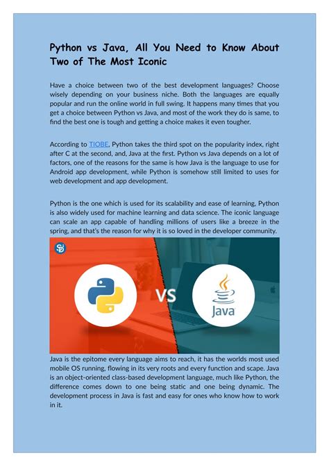 Ppt Python Vs Java All You Need To Know About Two Of The Most Iconic