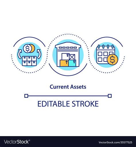 Current Assets Concept Icon Royalty Free Vector Image