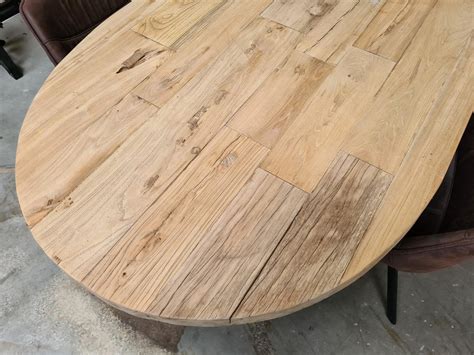 Tafelblad Plat Ovaal Elmwood 50 Mm Bouwie