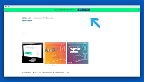 Floating Notification Bar Sticky Menu On Scroll Announcement Banner