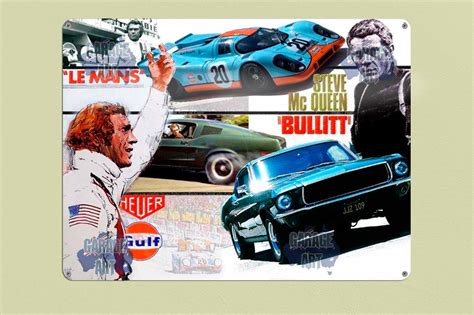 Bullit Steve McQueen Tin Sign - Garage Art