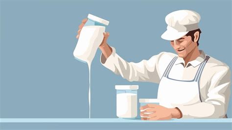 El Lechero Saca La Leche Del Recipiente Vector Premium Generado Con Ia