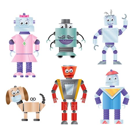 Robot Clipart Robots Clip Art Instant Download Clip Art Icons Etsy