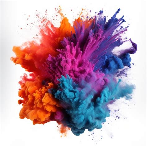 Premium Ai Image Multicolored Holi Holli Holly Bright Splash Isolated