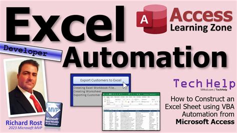 How To Construct An Excel Sheet Using Vba Automation From Microsoft Access Youtube
