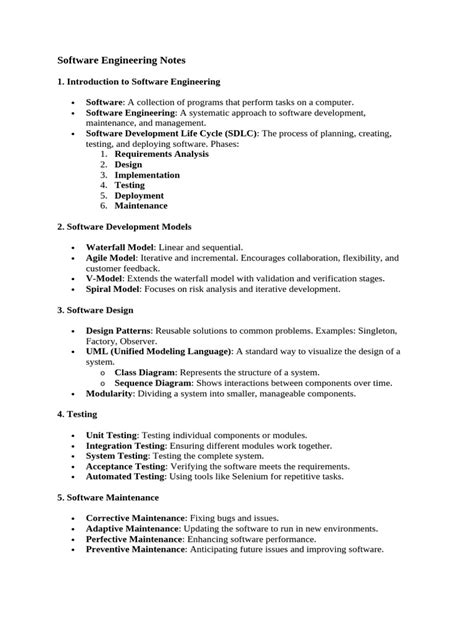 Software Engineering Notes Pdf
