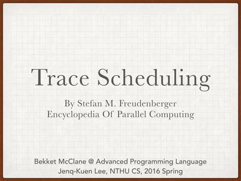 Trace Scheduling Pdf