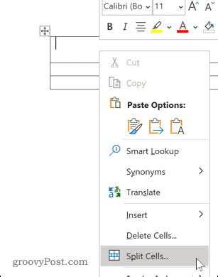 How To Split Or Merge Table Cells In Microsoft Word