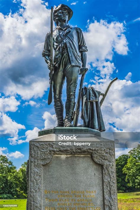 Minute Man Statue Old North Bridge American Revolution Monument Concord