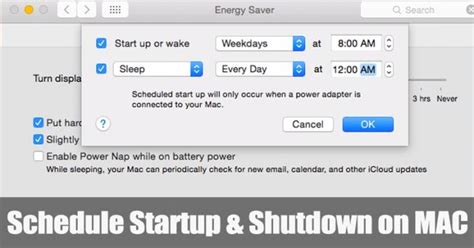 How To Schedule Startup And Shutdown On MAC