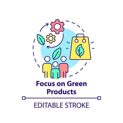Focus On Green Products Concept Icon Sustainable Goods Customer