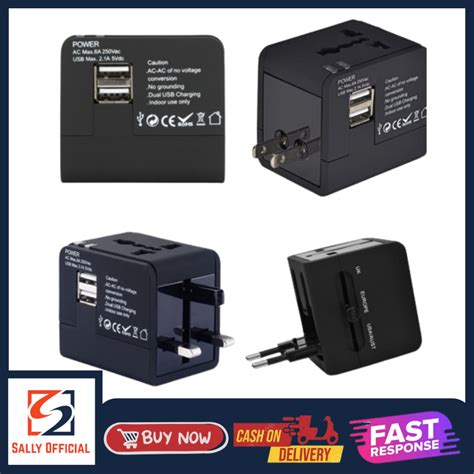 Jual Charger Travel UNIVERSAL ADAPTER 2 1A Fast Charging Colokan Adapter Dual USB Shopee Indonesia