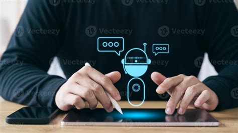Concept Humans Work With Artificial Intelligence Humans Use