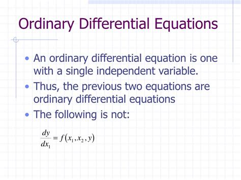 Ppt Ordinary Differential Equations Powerpoint Presentation Free