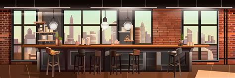 기업 또는 프리랜서 작업을 위한 가구가 있는 현대적인 로프트 인테리어 열린 공간 홈 오피스의 탁 트인 전망 0명에 대한 스톡