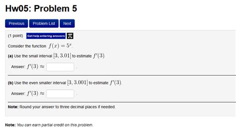 Solved Hw05 Problem 5 Previous Problem List Next Get Help