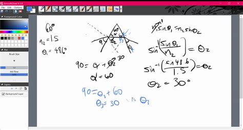 solved a triangular glass prism with an apex angle of 60 0 ∘ has an