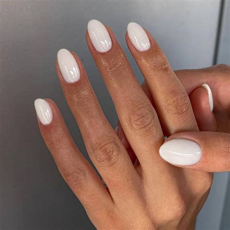 Straight White Press On Nails Short Almond Kqueenest Thick Acrylic