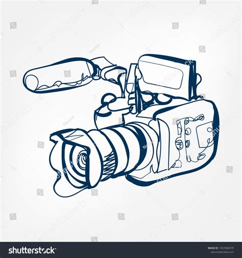 Camera Vector Sketch Illustration Vector De Stock Libre De Regalías 1357004579 Shutterstock