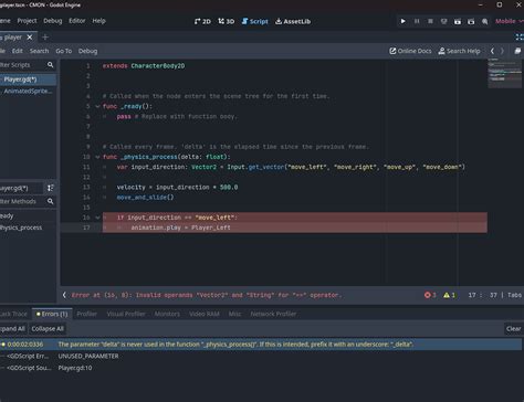 Why Wont My Player Animation Work With The Movement Code In My Rpg Help Godot Forum