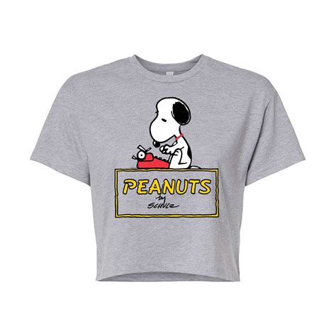 Peanuts Snoopy Typing Cropped Tee