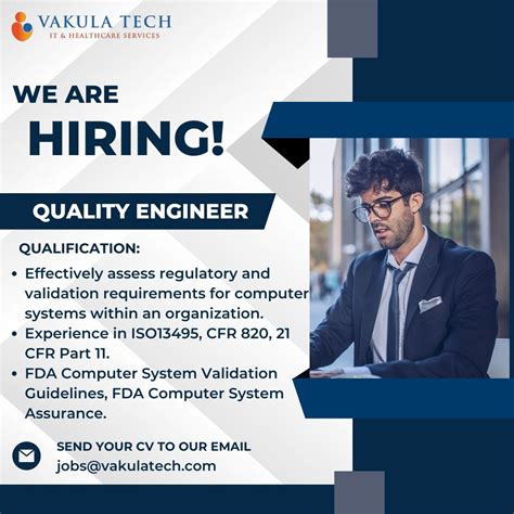 Vakula Technologies Inc On Linkedin Job Role Quality Engineer Location Lake Forest Il